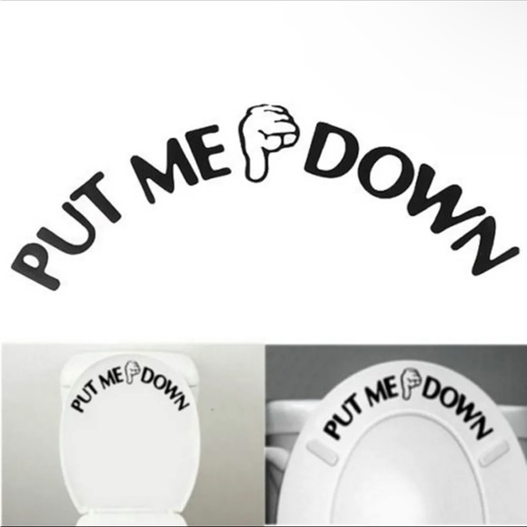 Bath | Put Me Down Toilet Seat Sticker Bathroom Hand Vinyl Decal Sign ...